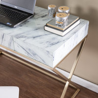 Faux Marble Writing Desk with Storage - Contemporary - Desks And ...