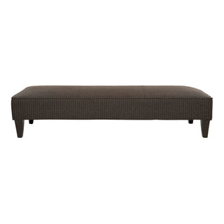 Gabby Lounging Bench, Gray Pinstripe - Transitional - Upholstered ...