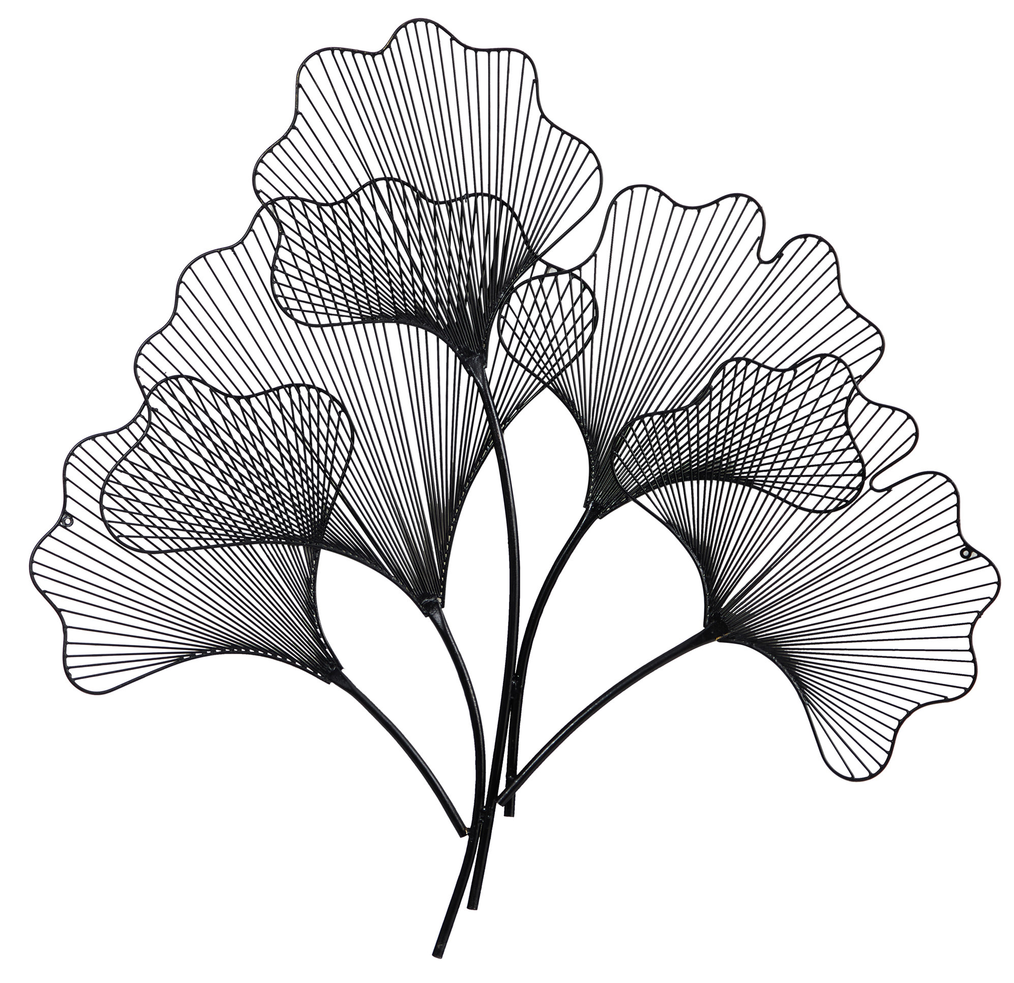 35" Modern Ginkgo Leaf Metal Wall Art Decor - Contemporary - Metal Wall ...