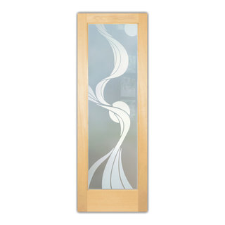 Front Doors - Ribbon Reflection Moons Frosted Glass Design - 30" x 80 ...