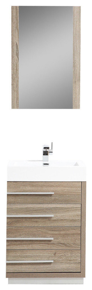 Barcelona 24" Vanity Set With Mirror, 137"x30"x23.63" - Contemporary ...
