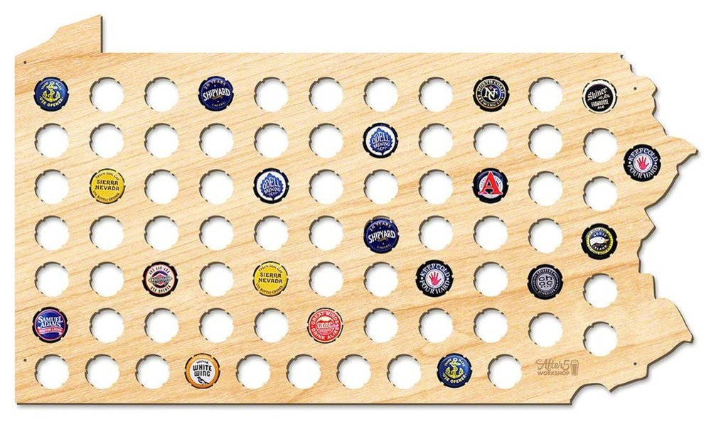 Pennsylvania Beer Cap Map - Contemporary - Wall Accents - by Home Wet ...