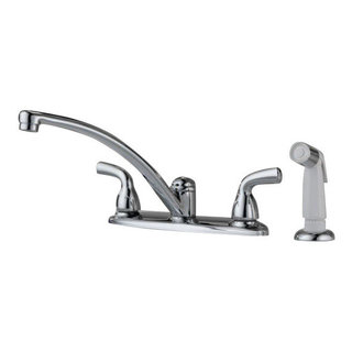 Delta Foundations Two Handle Kitchen Faucet With Spray, Chrome, B2410LF ...