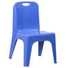 Blue Plastic Stackable School Chair with Carrying Handle and 11'' Seat ...