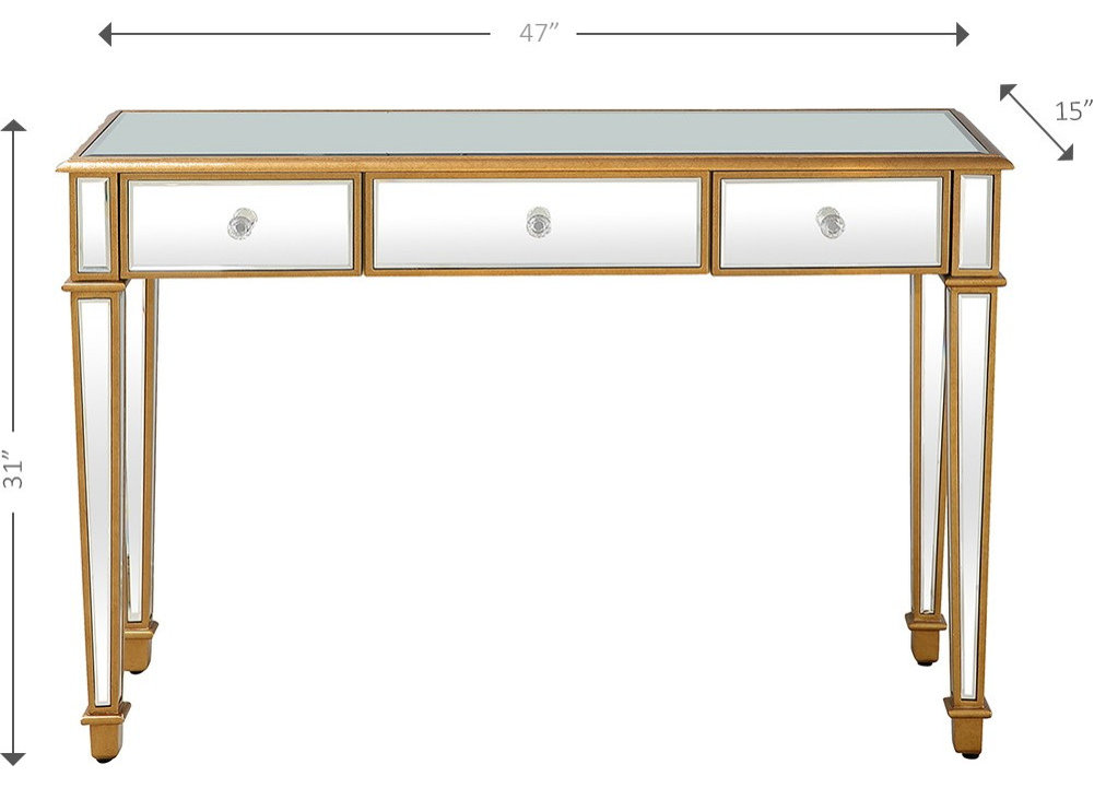 Gold Finish Trim Console Table - Traditional - Console Tables - by ...