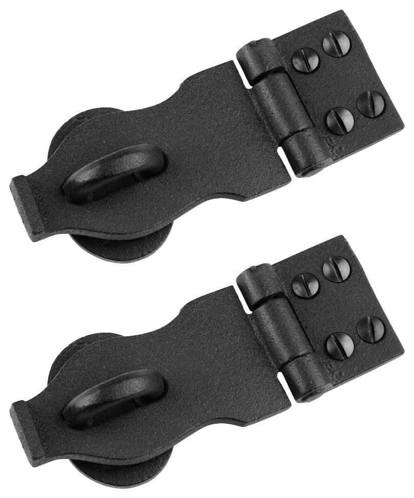 Black Wrought Iron Hasp Lock 4"x1.75" Rust Resistant Pack of 2 ...