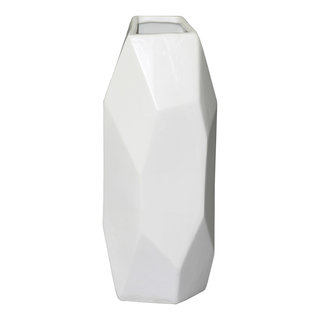 Ceramic Tall Irregular Vase With Patterned Design Body - Transitional ...