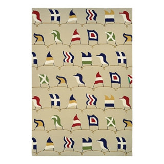 Couristan OUTDOOR ESCAPE Nautical Flags Area Rug - Beach Style ...