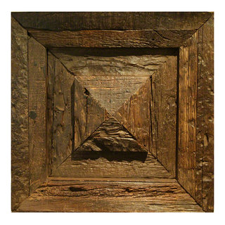 Reclaimed Antique Wood Rustic Wall Square, Panel 24" - Rustic - Wall ...