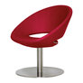Crescent Round Lounge Chair, Stainless Steel Base, Black Ppm ...