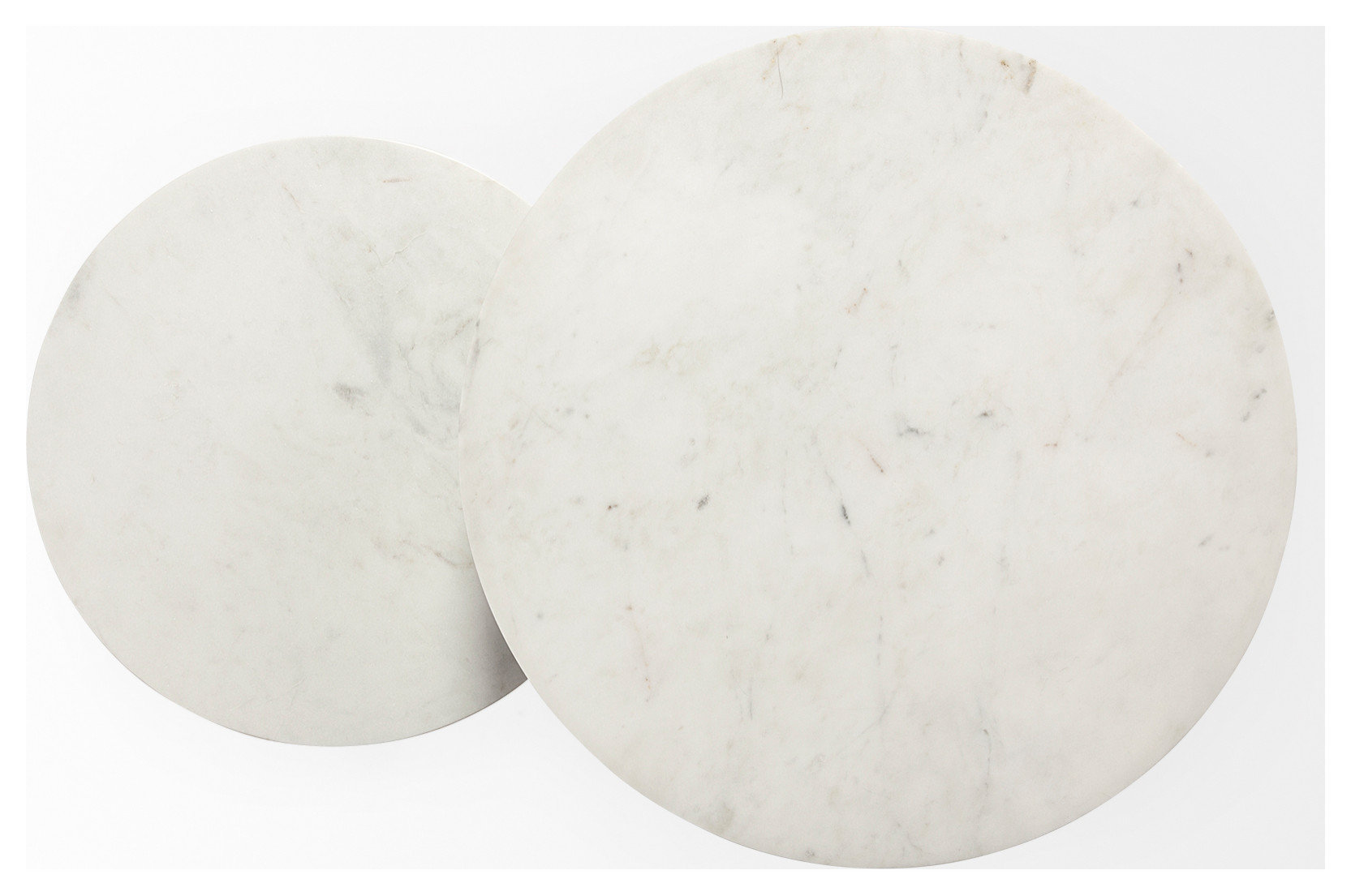 Bombola White Marble w/Black Metal Frame Round Accent Table, Large ...