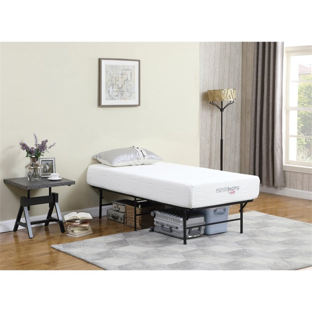 Pemberly Row Modern Metal Queen Mattress Support in Black Finish ...