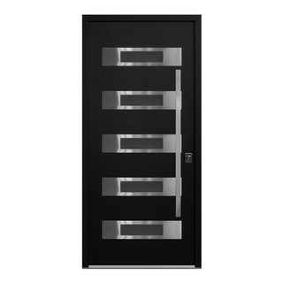 Inox S5 Black Modern Exterior Entry Steel Door by Nova - Contemporary ...