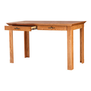 Traditional Oak Writing Table With Drawers, 60w - Traditional - Desks ...