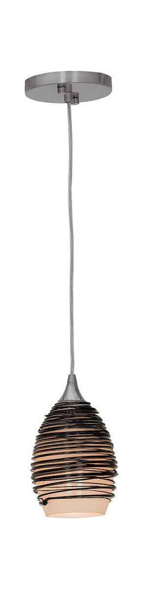 Adele Mini-Pendant With Incandescent, 23733-BS/AMB, Amber Glass ...