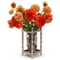 Tozai Home Silver Bamboo Vase with Glass Vessel - Asian - Vases - by ...