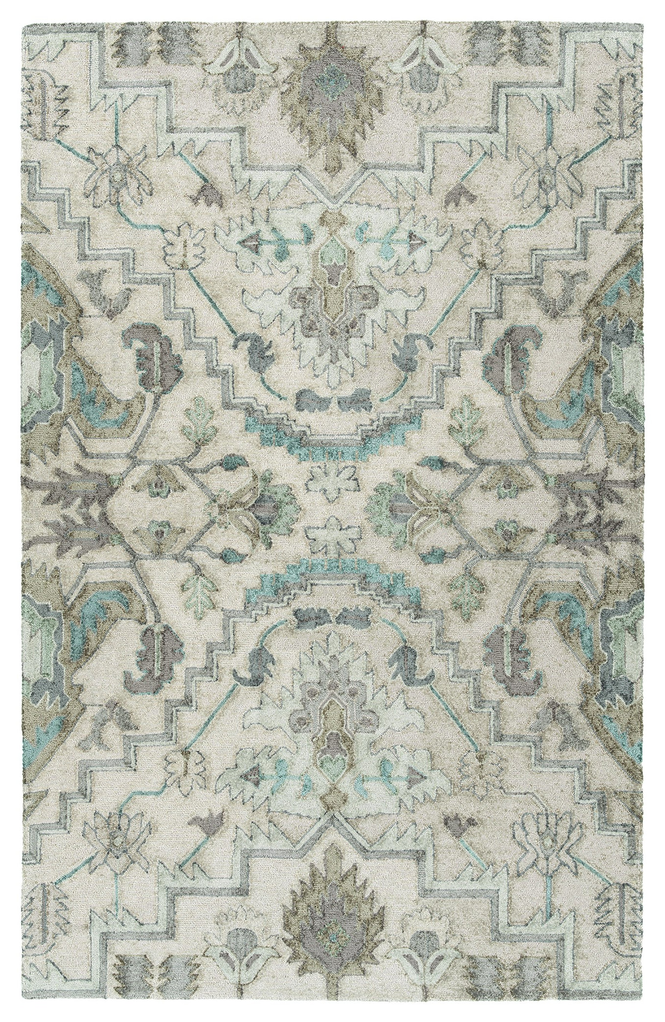 Kaleen Zocalo Collection Rug, Silver, 9'x12' - Mediterranean - Outdoor ...