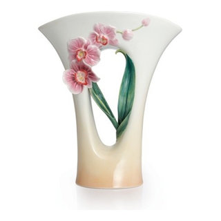 Franz Porcelain Collection Artist's Palette Orchid Flower Mid Size Vase ...