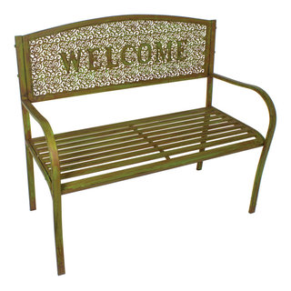 UpperDeck Outdoor Welcome Bench - Farmhouse - Outdoor Benches - by J ...