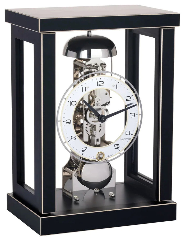 Hermle Black Brayden 14-Days Mechanical Mantel Clock - Transitional ...