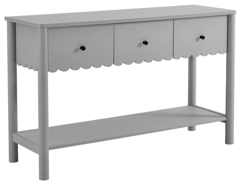 Emmeline 3-Drawer Scalloped Console Table - Contemporary - Dining Sets ...