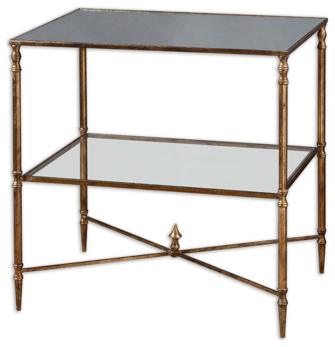 Uttermost Henzler Mirrored Glass Lamp Table - Traditional - Side Tables And End Tables - by ...