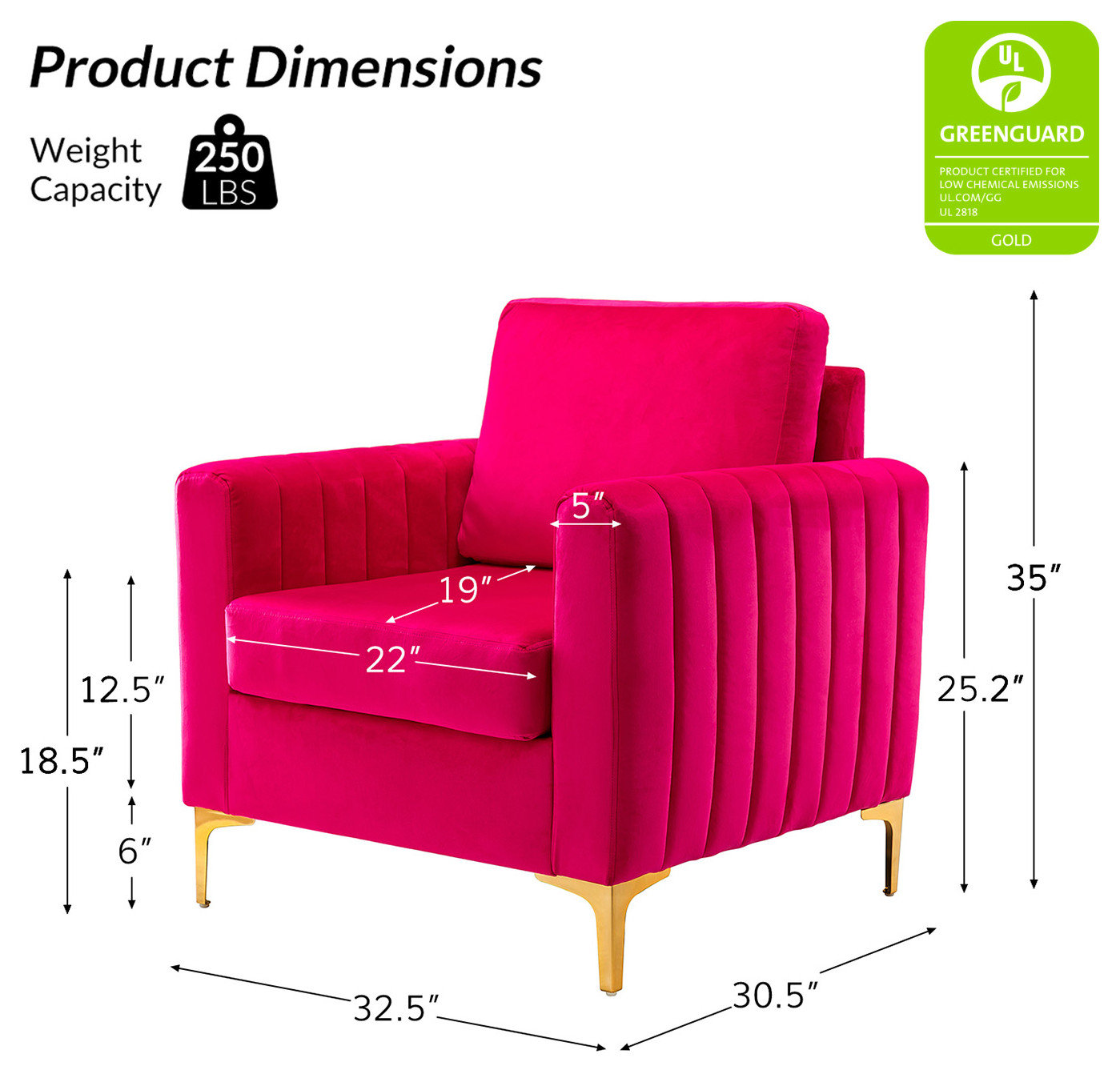 Contemporary Style Club Chair With Arms, Set of 2 - Midcentury ...