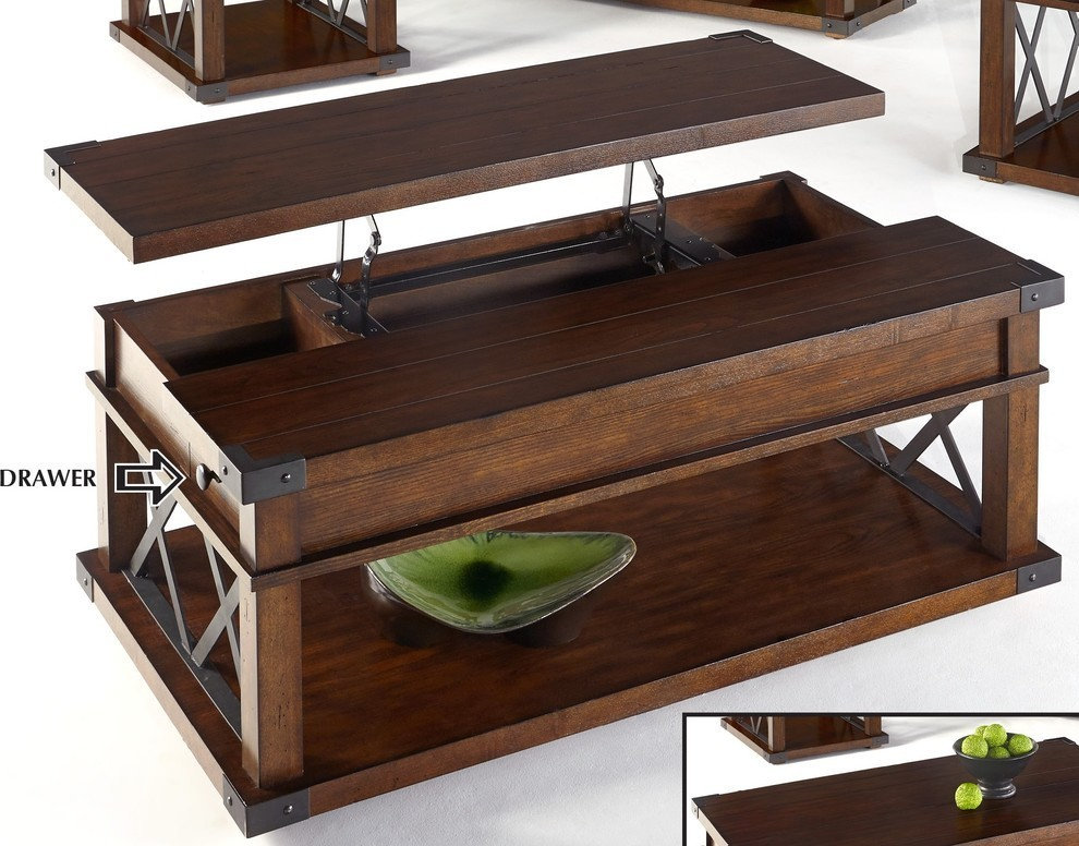 Progressive Furniture Landmark Castered Wood Coffee Table in Walnut ...