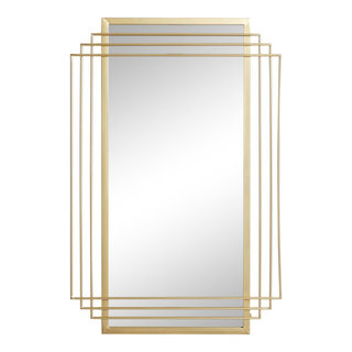 CosmoLiving by Cosmopolitan Gold Metal Geometric Wall Mirror 24" x 2" x ...