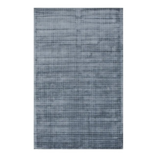 EORC Handwoven Blue Contemporary Solid Milano Rug, Rectangular 8'9"x11 ...