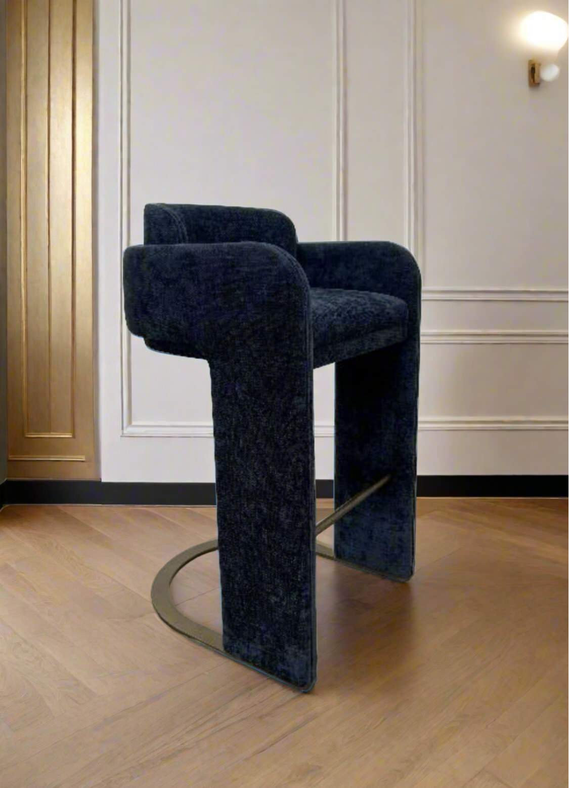Indigo Blue Upholstered Bar Chair - Contemporary - Bar Stools And ...