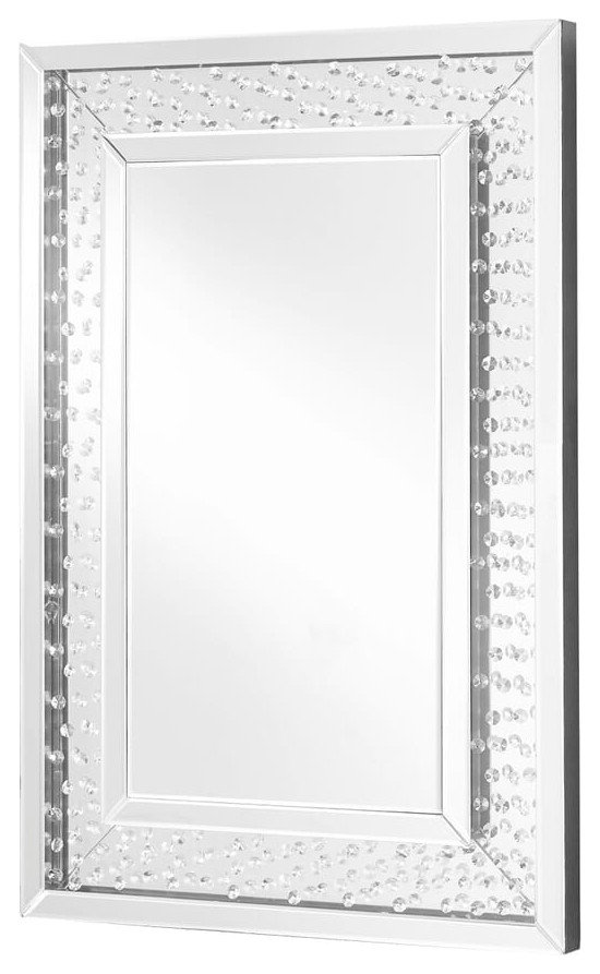Elegant MR9101 Sparkle 24" Contemporary Crystal Rectangle Mirror, Clear ...