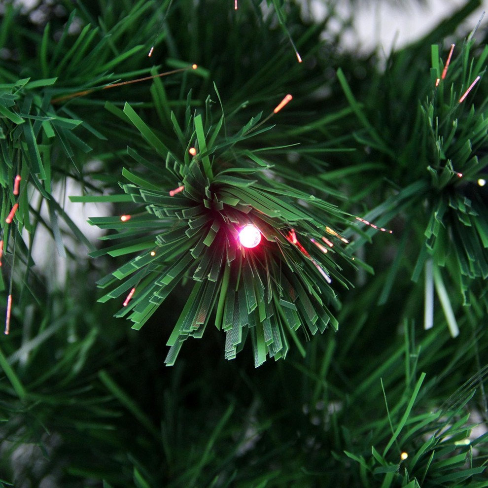 Pre-Lit LED Color Changing Fiber Optic Christmas Tree With Star Tree ...