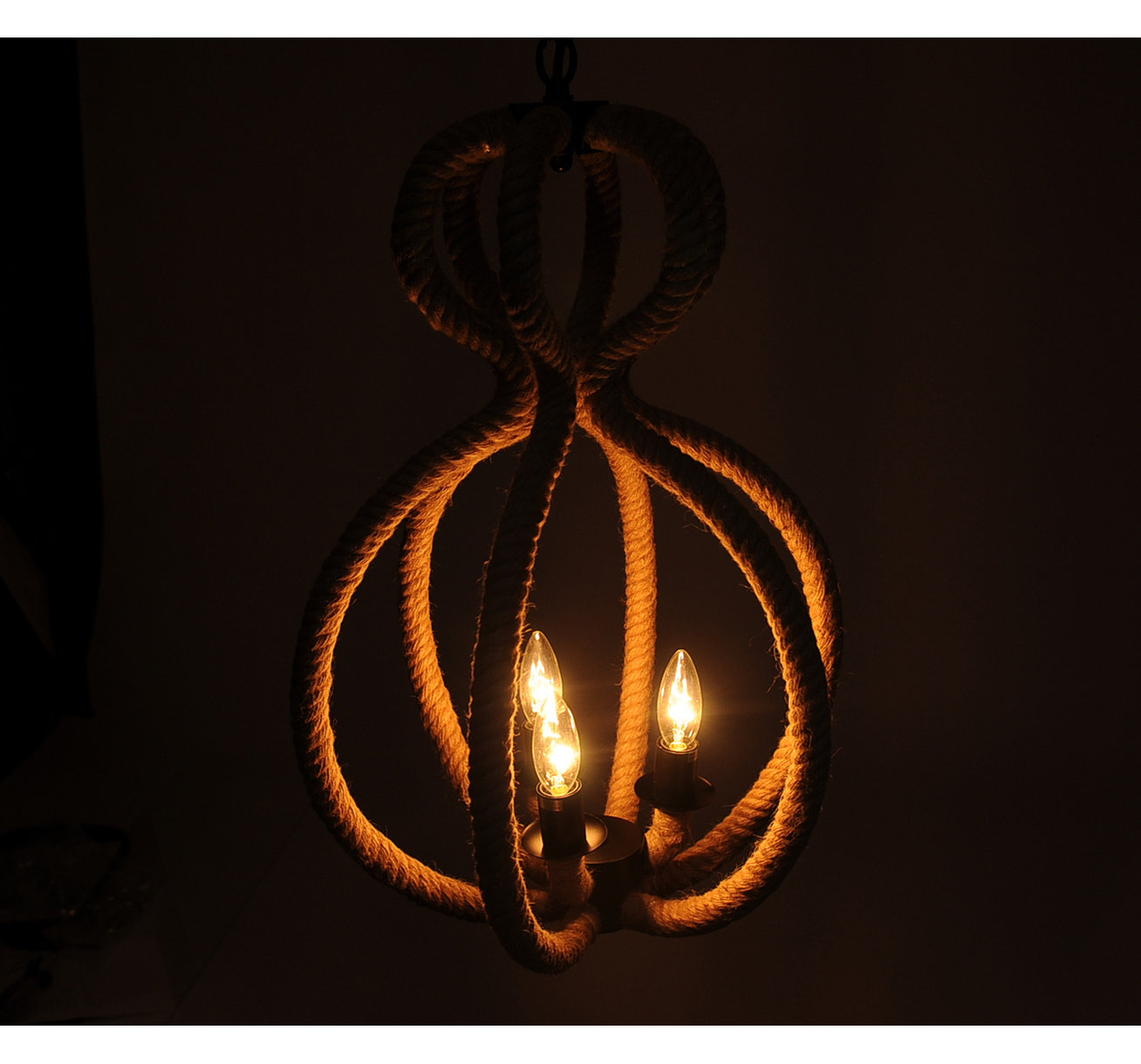 Rope Pendant Lamp, 3 Bulbs - Beach Style - Pendant Lighting - by Old ...