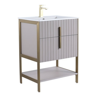 Fine Fixtures Serenity Modern bathroom vanity, Rose Gold Hardware ...