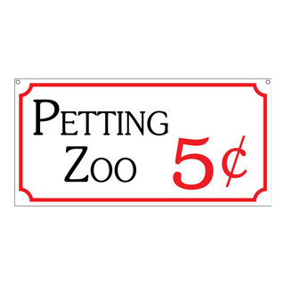 Petting Zoo 5C, Aluminum Retro Animals Carnival Fair Circus Sign, 6"x12 ...