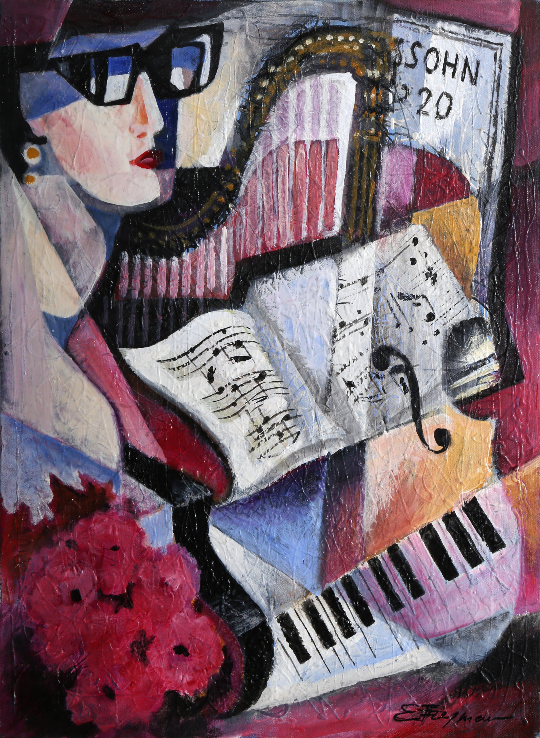 Muscial Abstract, Erik Freyman, 24x30 - Contemporary - Paintings - by ...