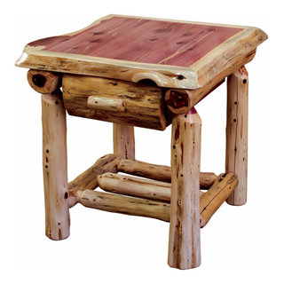 Red Cedar 1-Drawer Nightstand - Rustic - Nightstands And Bedside Tables ...