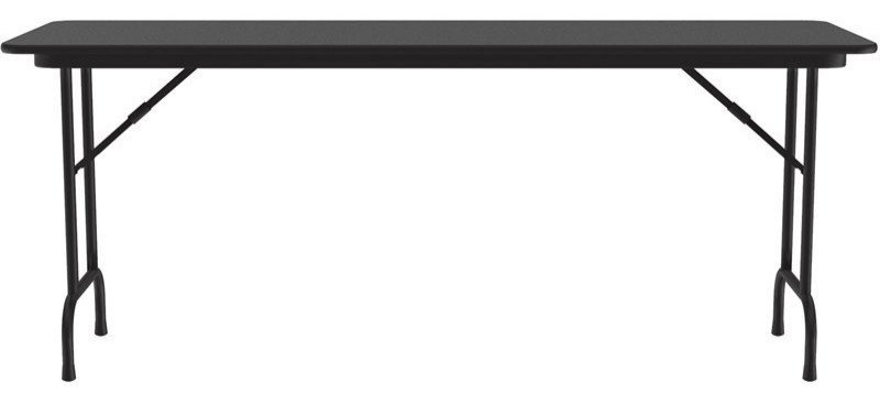 Correll 24"W x 60"D Melamine Top Folding Table in Black Granite ...