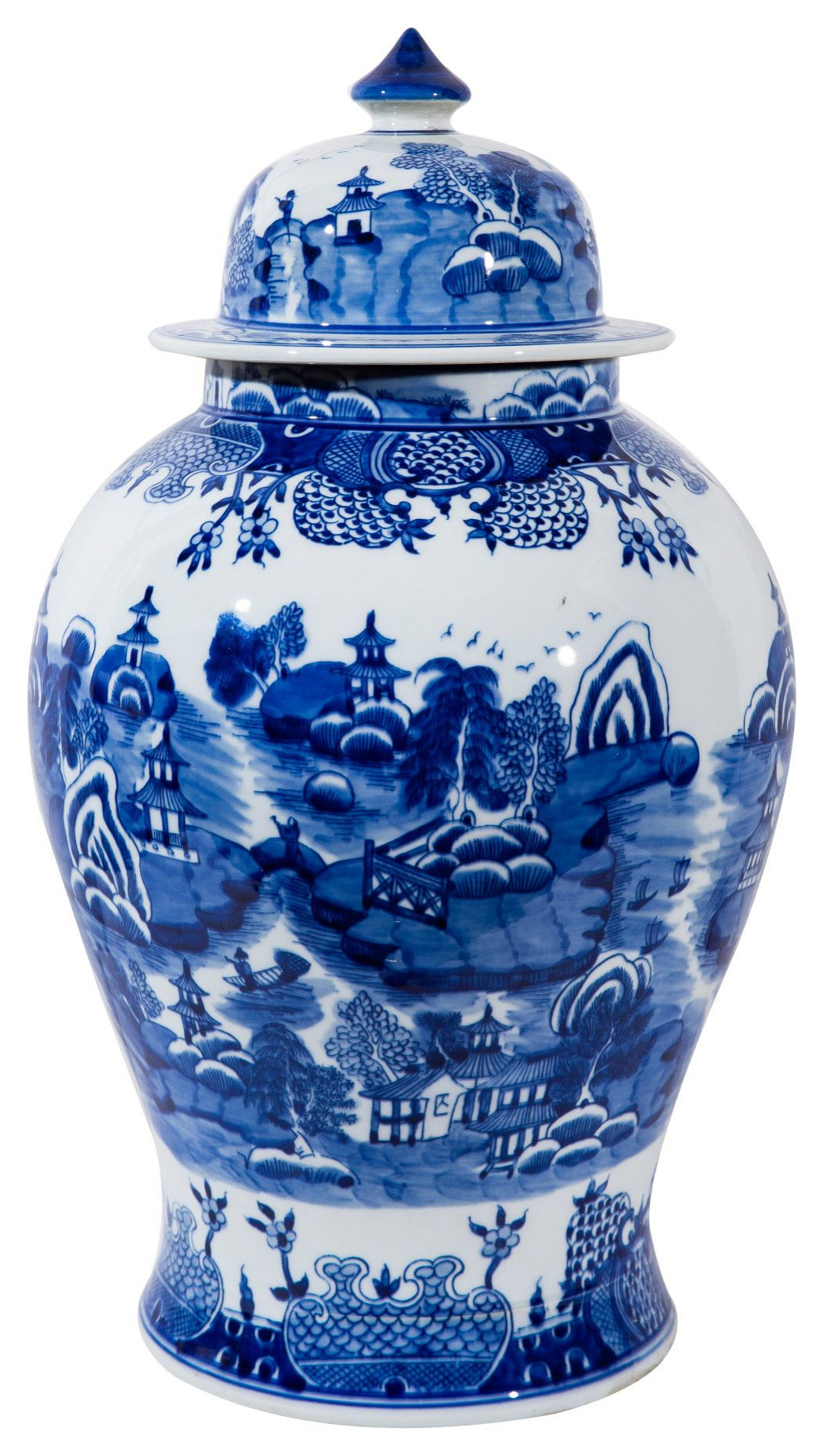 Mountain Pagoda Temple Jar Large - Asian - Decorative Jars And Urns ...