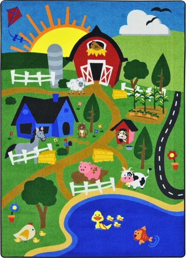 Kid Essentials, Early Childhood Happy Farm Rug, 10'9"X13'2", 10'9"x13'2 ...