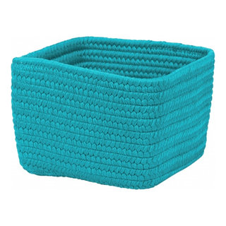 Braided Craft Basket - Aqua Blue 10"x10"x6", Rectangle, Braided ...