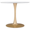 Opus Dining Table White/Gold - Midcentury - Dining Tables - by Homesquare | Houzz