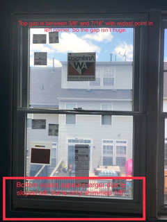 Replacement windows - acceptable top/bottom gaps?