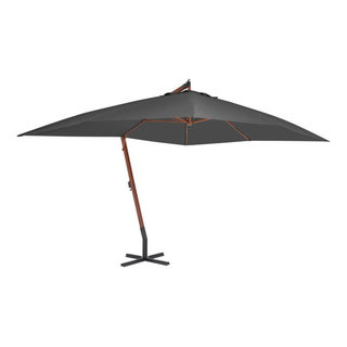 vidaXL Floating Garden Parasol Green Polyester Large Height-Adjustable ...