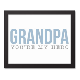 Hero Grandpa 14x11 Black Framed Canvas, 11x14 - Contemporary - Prints ...