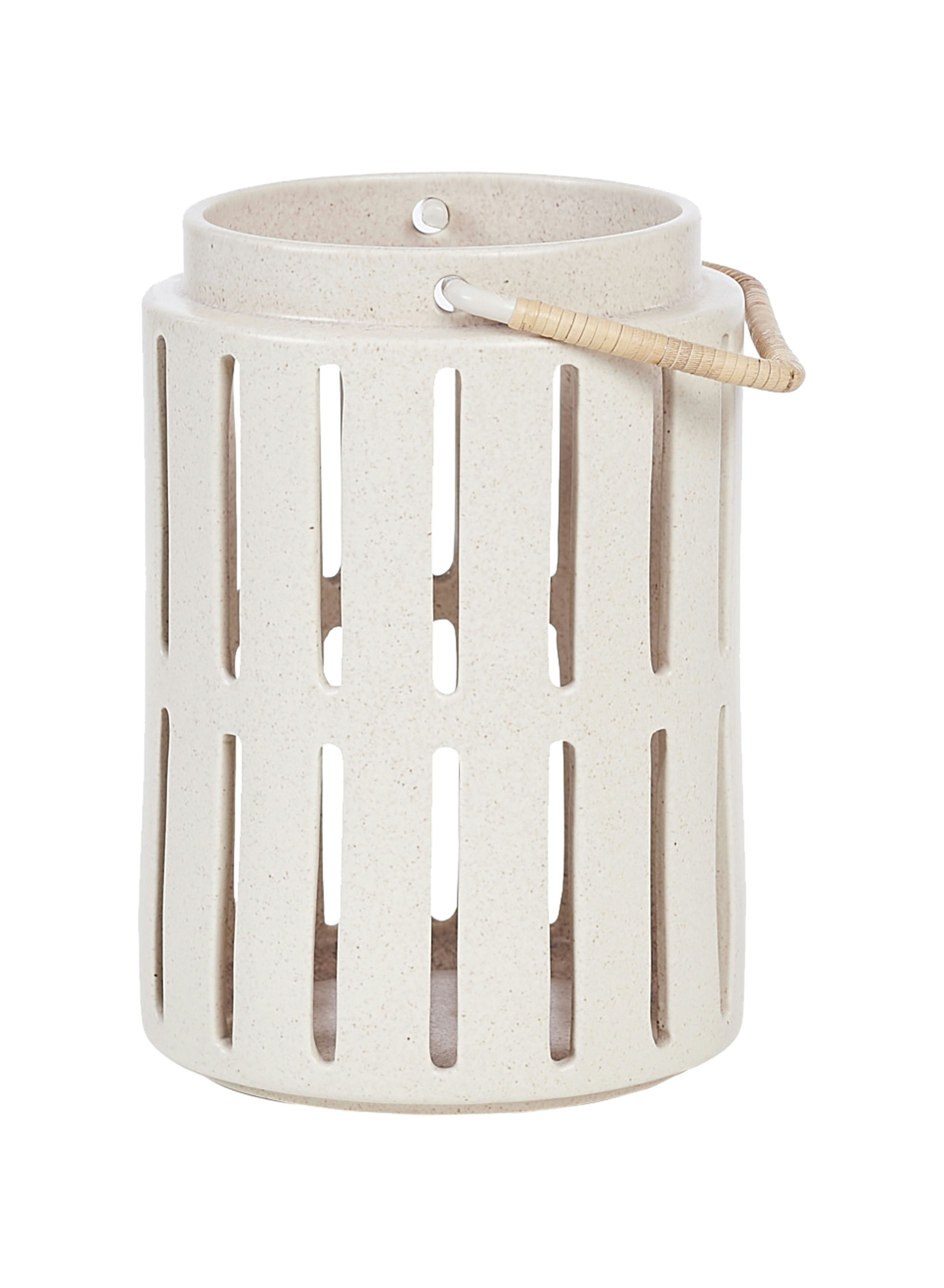 Villiers Matte Cream Ceramic Lantern - Tropical - Candleholders - by ...