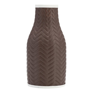 10" Chevron Vase, Java - Transitional - Vases - by Sagebrook Home | Houzz