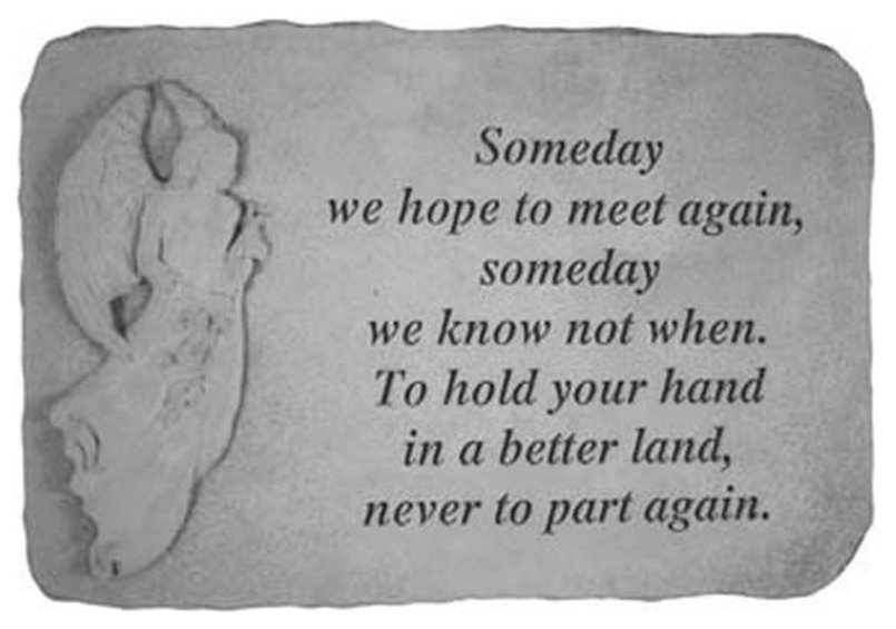 "Someday We Hope", With Standing Angel Memorial Garden Stone ...