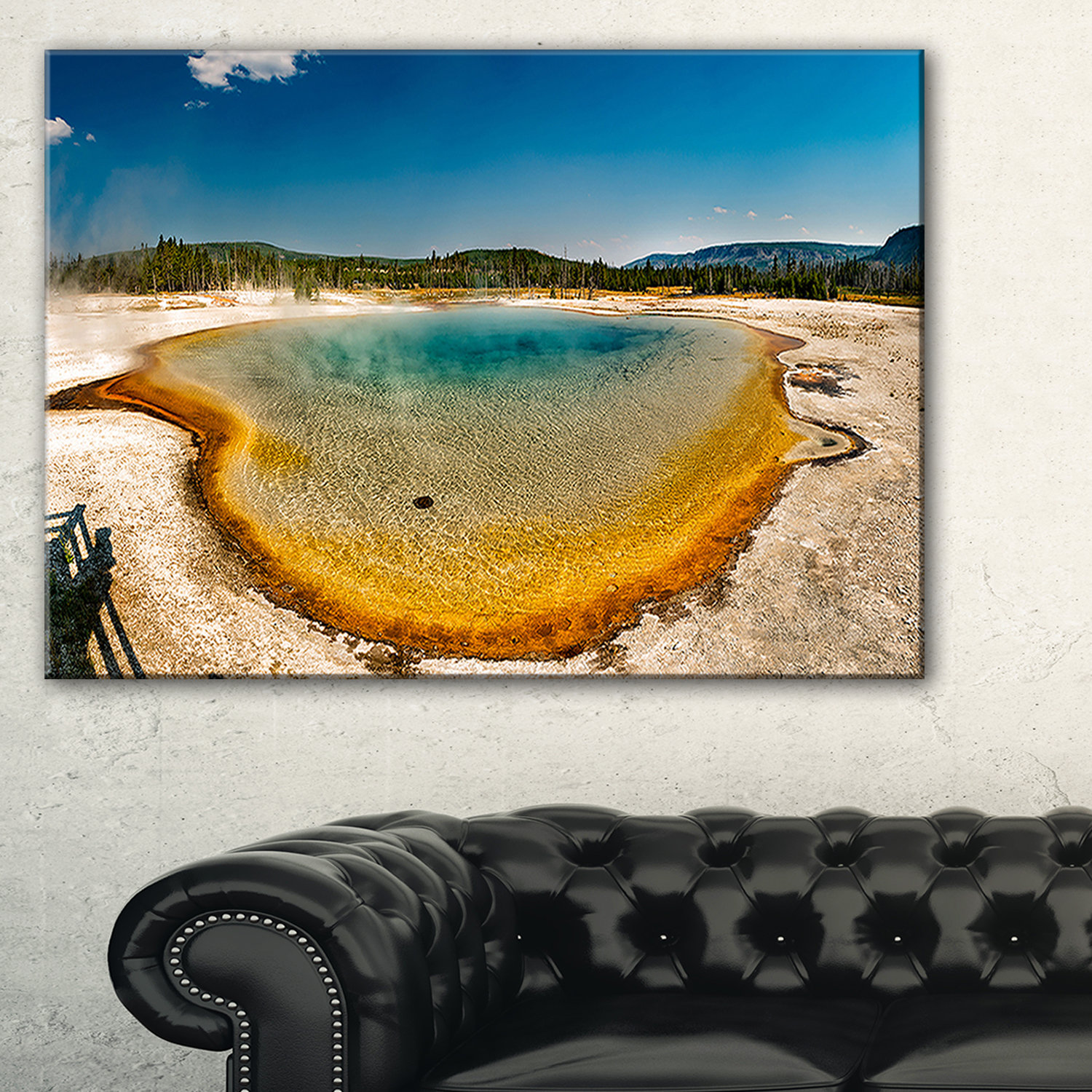 Designart - Yellowstone Heat Pool Panorama - Landscape Print Wall ...